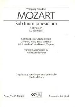 Sub tuum praesidium de Wolfgang Amadeus Mozart » Partitions pour chant ...