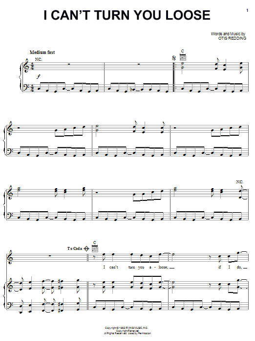 I Can't Turn You Loose de Otis Redding (Download) » partitions ...