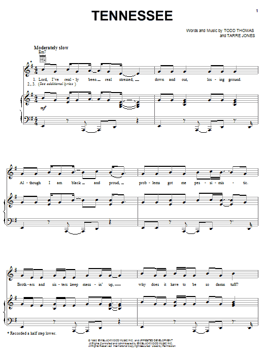Tennessee de Arrested Development (Download) » partitions-musicales.net