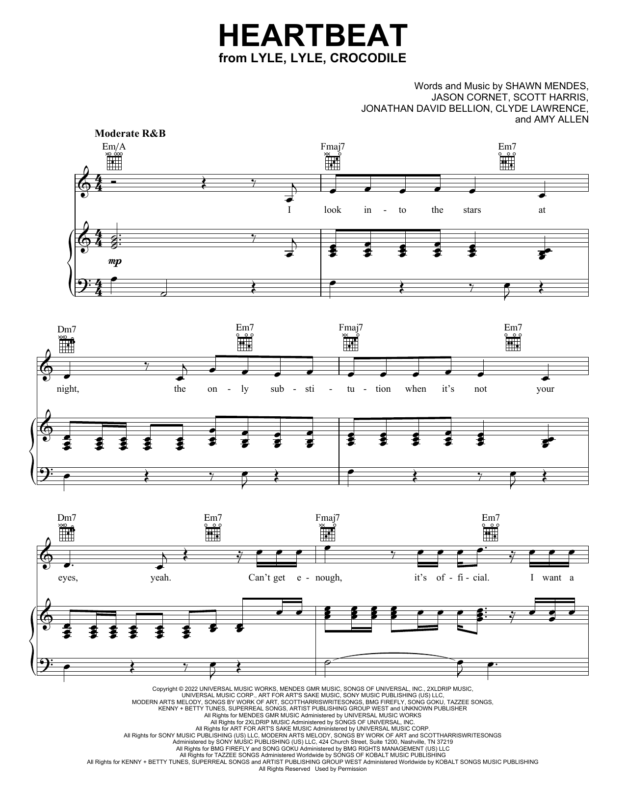 Heartbeat de Shawn Mendes (Download) » partitions-musicales.net