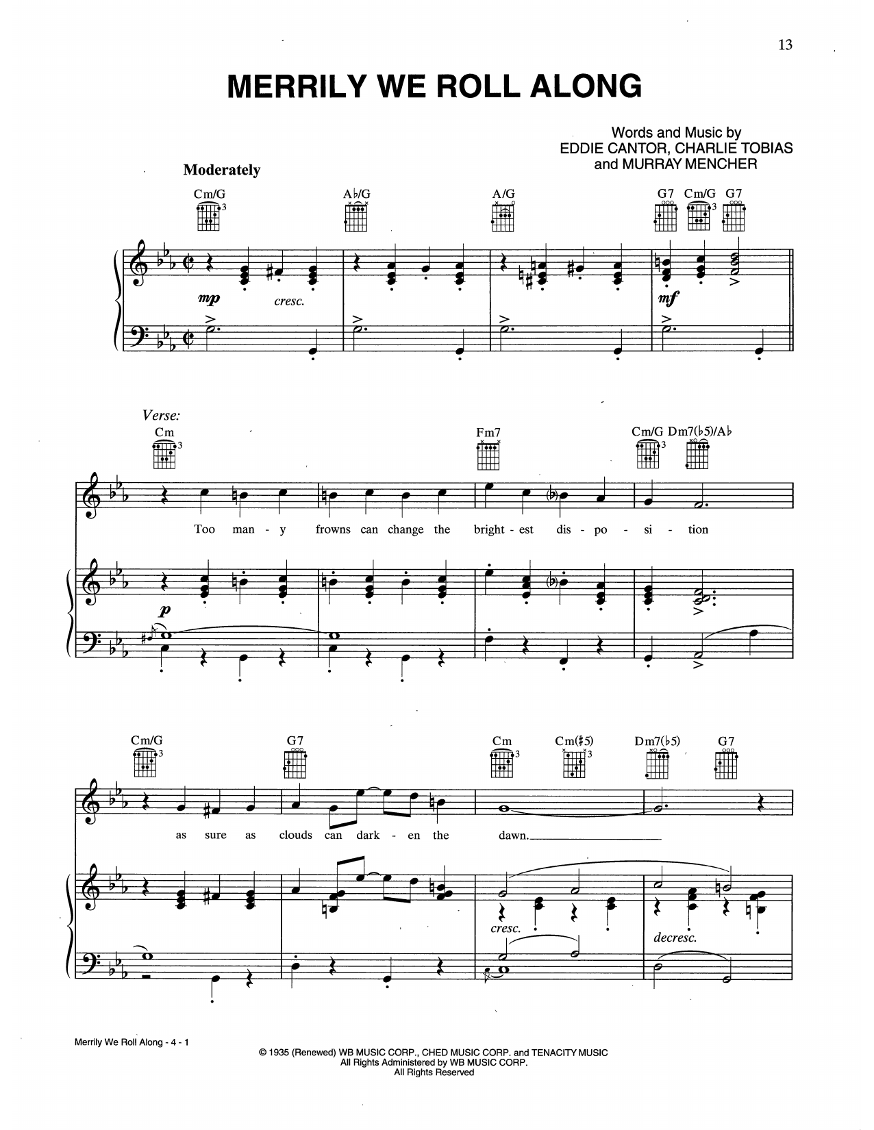 Merrily We Roll Along de Eddie Cantor (Download) » partitions-musicales.net