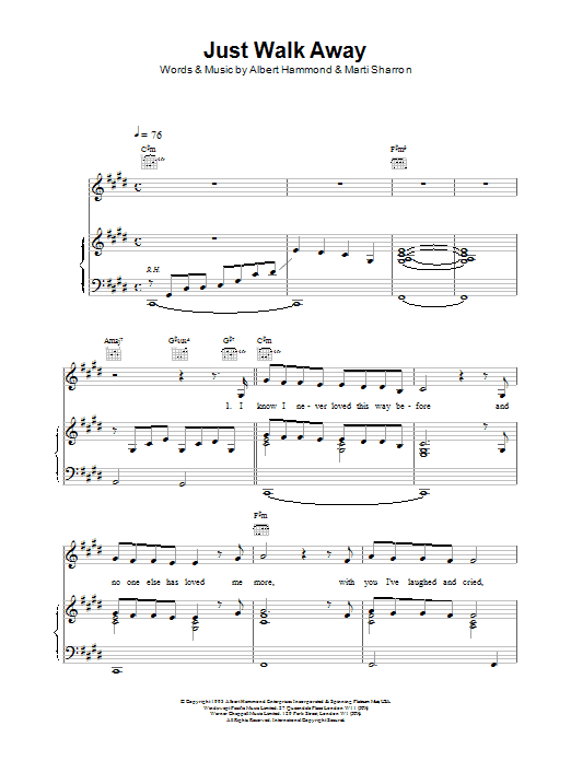 Just Walk Away (Download) » partitions-musicales.net