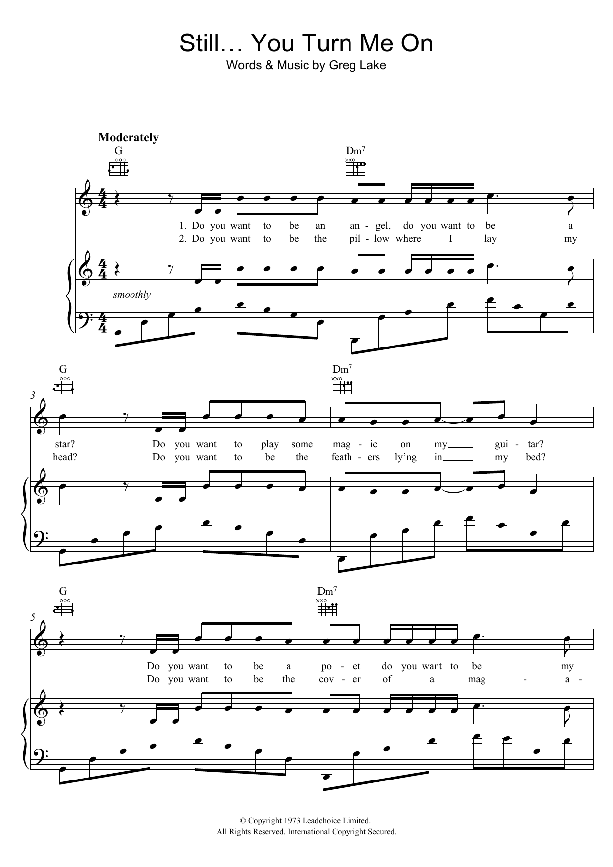 Still You Turn Me On de Emerson, Lake & Palmer (Download) » partitions ...