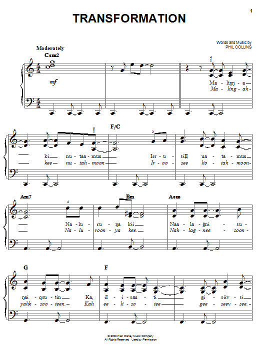 Transformation de Phil Collins (Download) » partitions-musicales.net