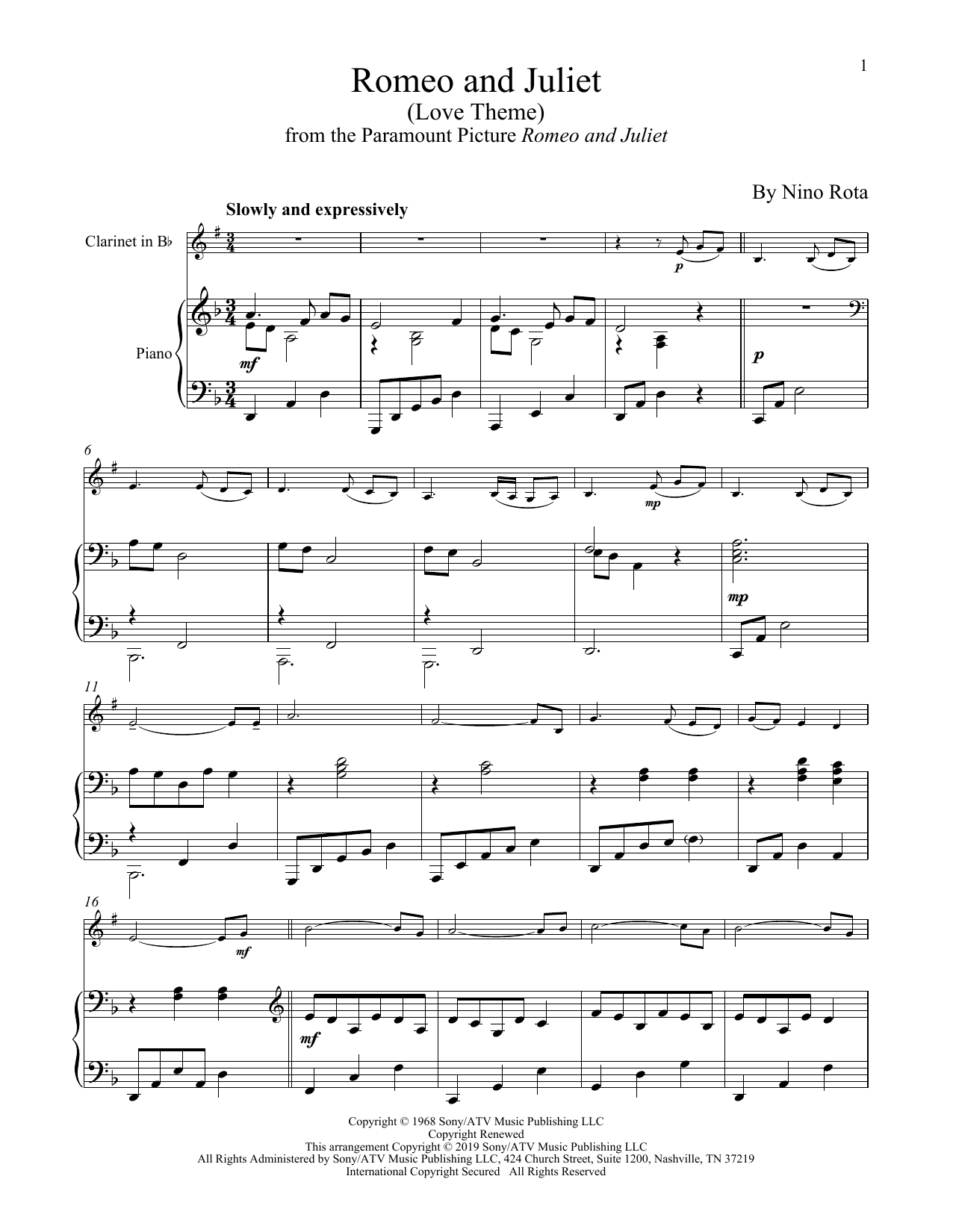 Romeo And Juliet de Henry Mancini (Download) » partitions-musicales.net