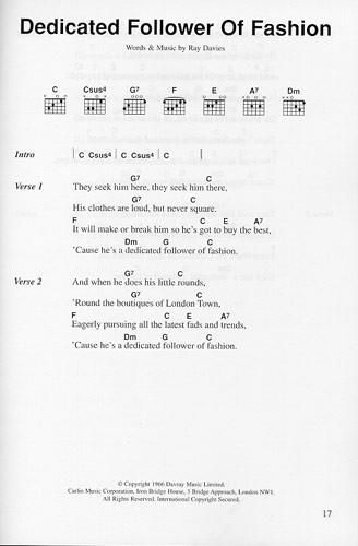The Chord Songbook de The Kinks » partitions-musicales.net