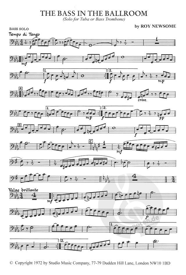 The Bass In The Ballroom de Roy Newsome » Partitions pour tuba