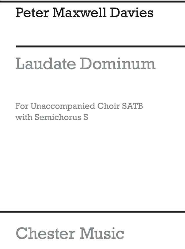 Maxwell Davies Laudate Dominum SATB (Peter Maxwell Davies) » Partitions ...