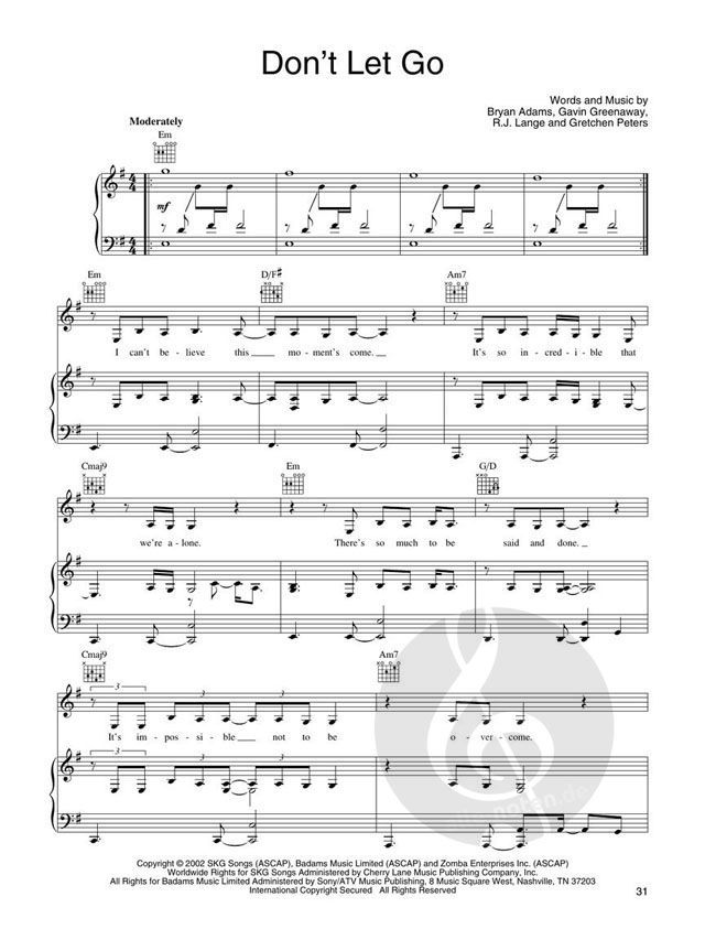 Spirit - Stallion of the Cimarron de Bryan Adams » Piano, Chant et Guitare