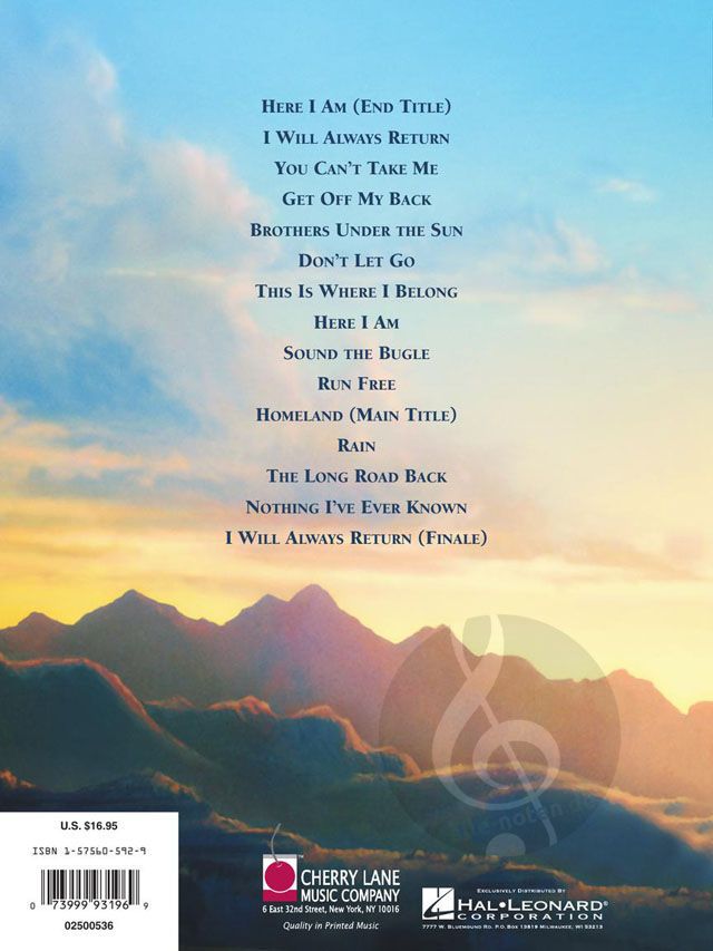 Spirit - Stallion of the Cimarron de Bryan Adams » Piano, Chant et Guitare