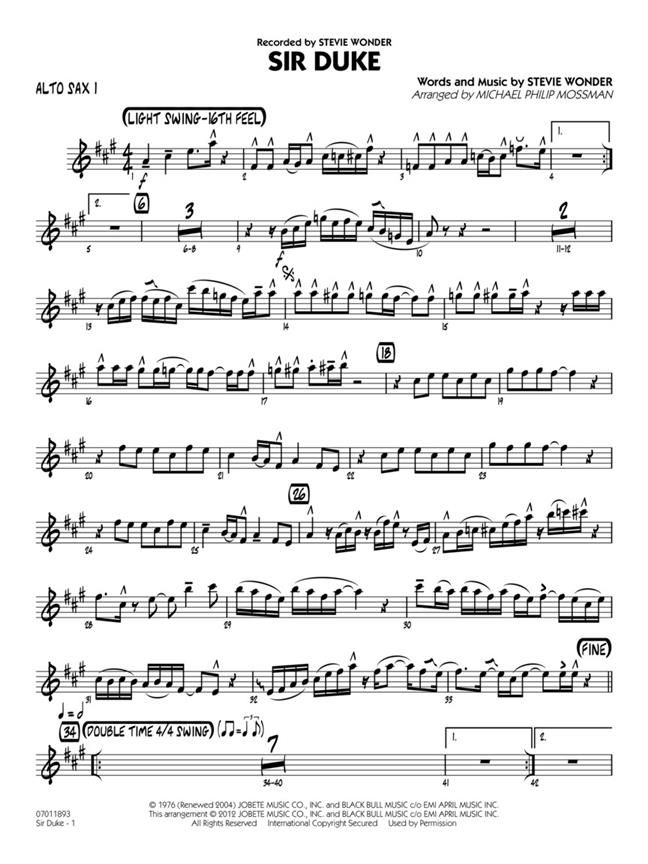 Sir Duke de Stevie Wonder » Partitions pour big bands