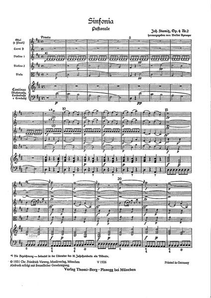 Partition Johann Stamitz ensemble » achet en ligne