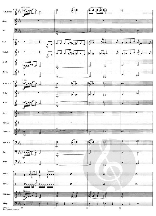The Prince Of Egypt » Partitions pour orchestre d'instruments à vent ...