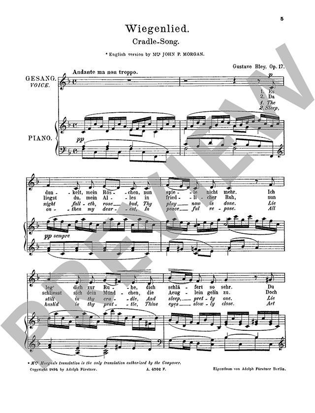 Haw-thorn white and roses wild / Cradle-Song op. 16 / op. 17 de Gustave ...